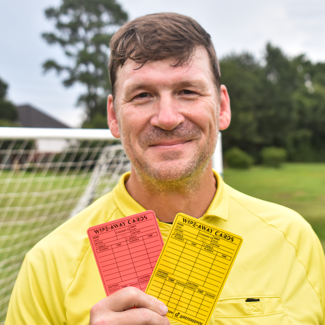 Wipe-Away Soccer Referee Card Set – Referee POV